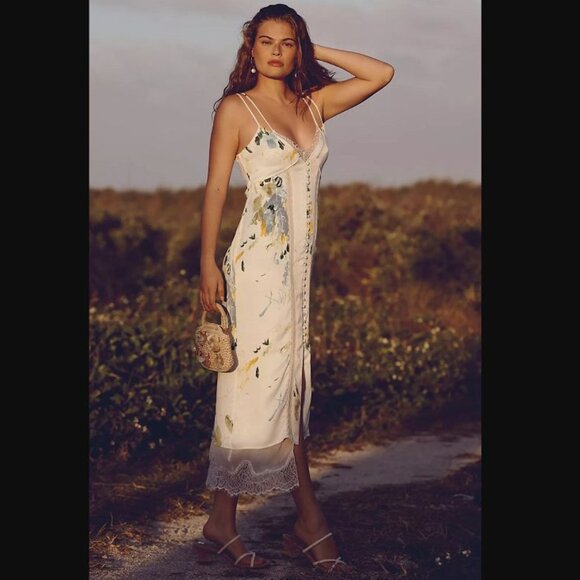 Anthropologie | Dresses | New Womens By Anthropologie Lace Buttonfront ...